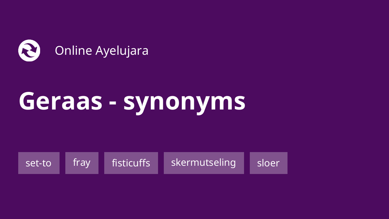 Geraas - sinonieme, luister, definisie, voorbeelde | OpenTran