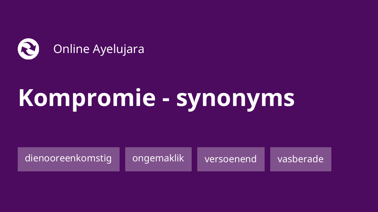 Kompromie - sinonieme, luister, definisie, voorbeelde | OpenTran