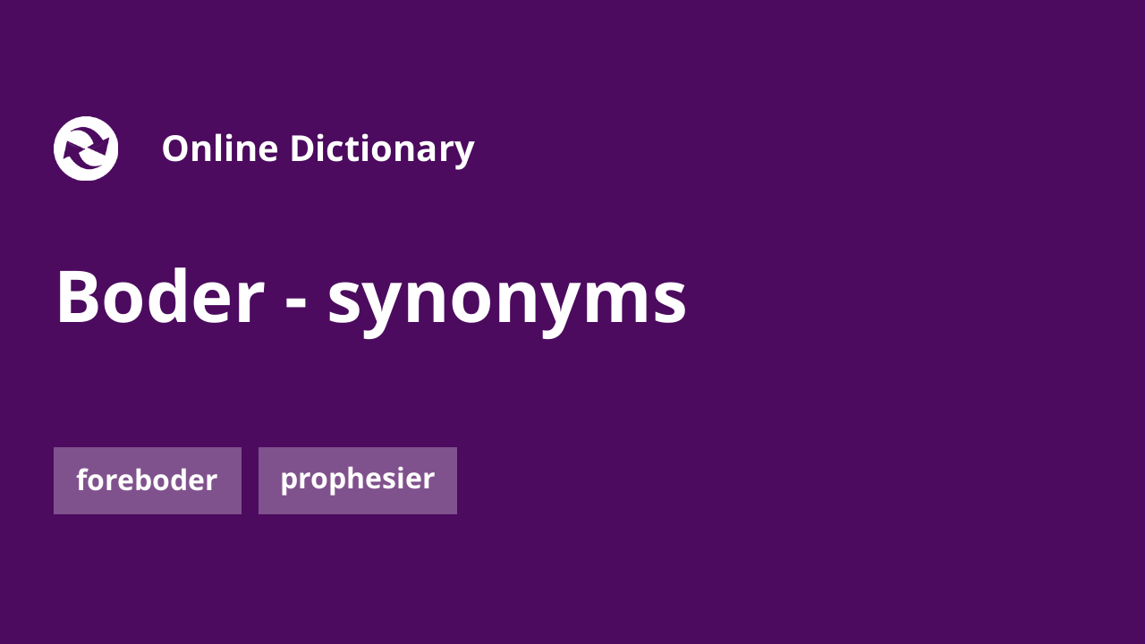 Boder - synonyms, pronunciation, definition, meaning, examples | OpenTran