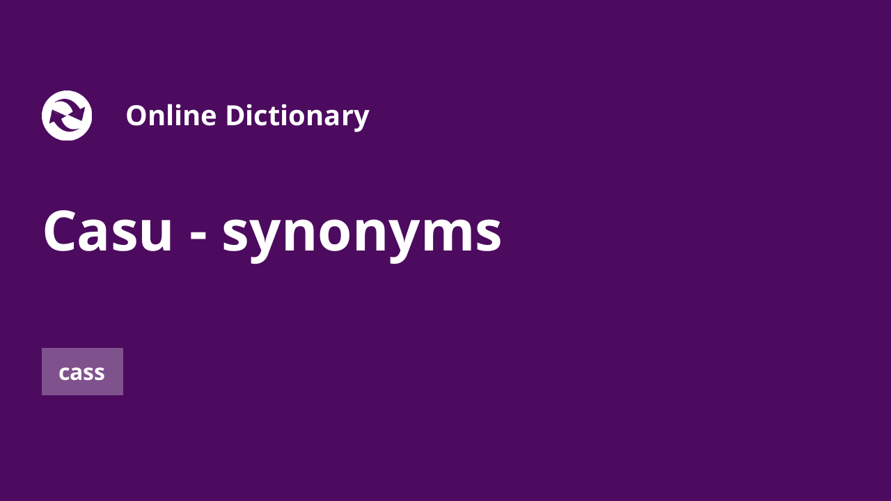 Casu - synonyms, pronunciation, definition, meaning, examples | OpenTran