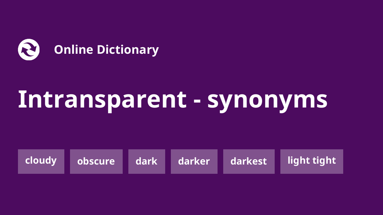 Intransparent - synonyms, pronunciation, definition, meaning, examples ...