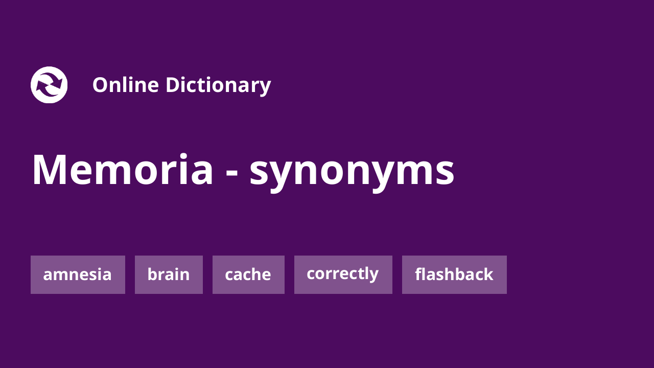 Memoria - synonyms, pronunciation, definition, meaning, examples | OpenTran