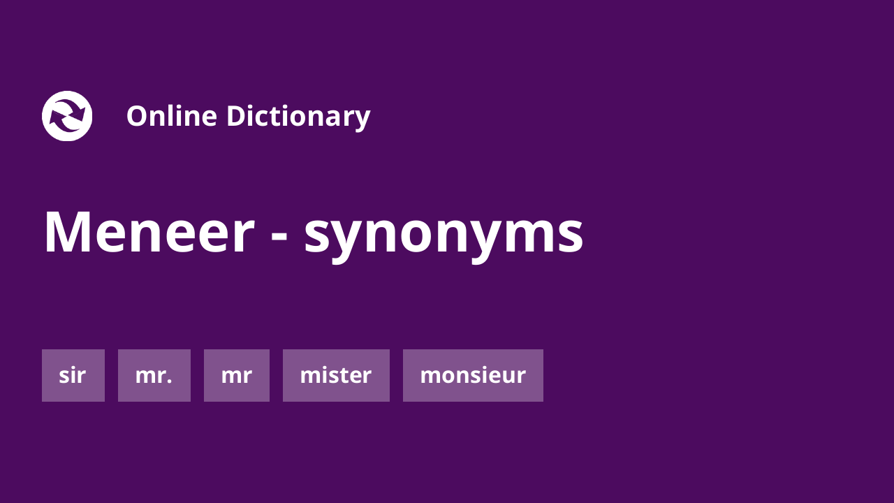 Meneer - synonyms, pronunciation, definition, meaning, examples | OpenTran