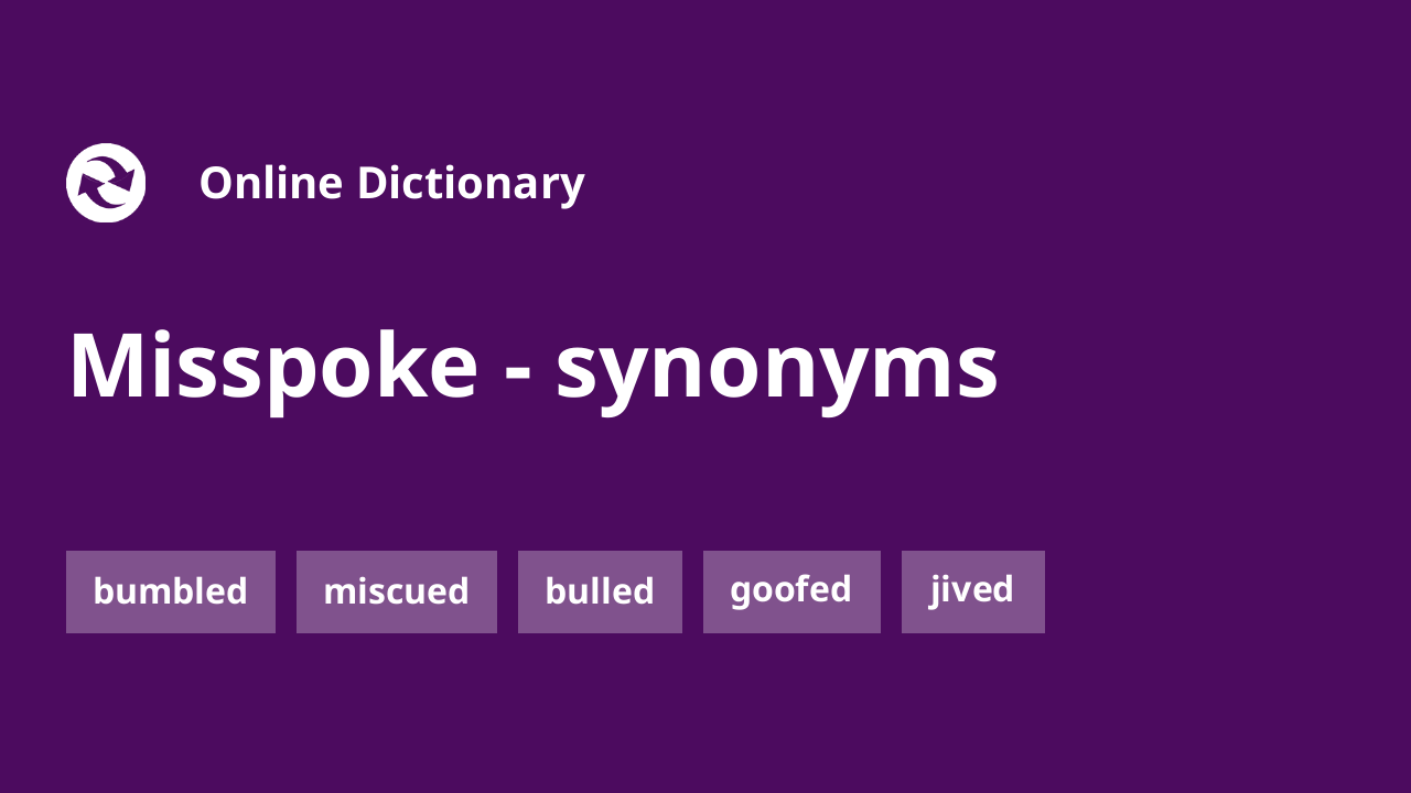 Misspoke - synonyms, pronunciation, definition, meaning, examples ...