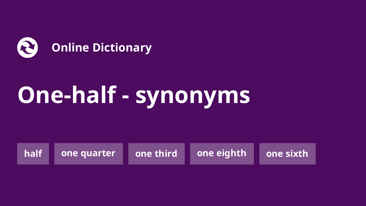 One-half - synonyms, pronunciation, definition, meaning, examples ...