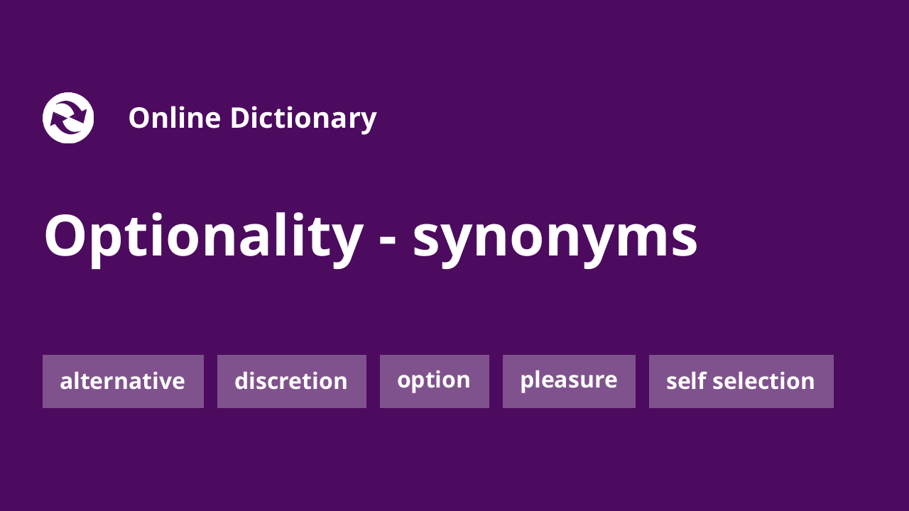 Optionality - synonyms, pronunciation, definition, meaning, examples ...