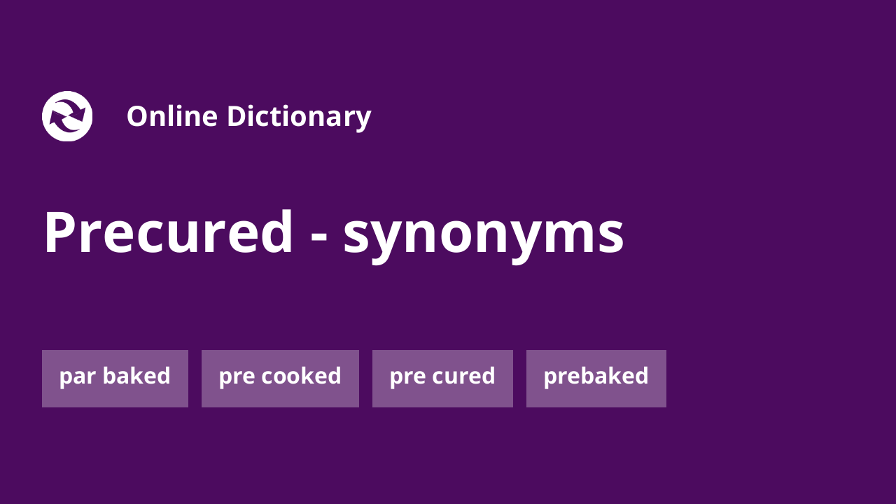 Precured - synonyms, pronunciation, definition, meaning, examples ...