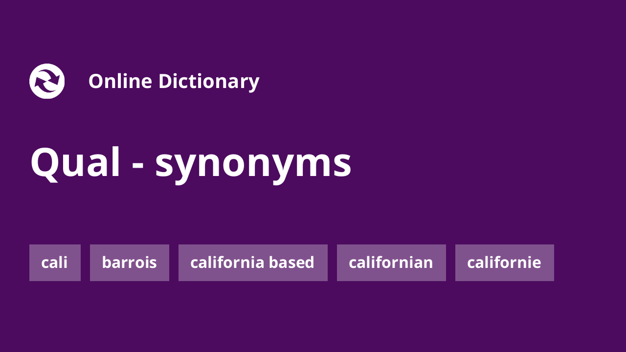 Qual - synonyms, pronunciation, definition, meaning, examples | OpenTran
