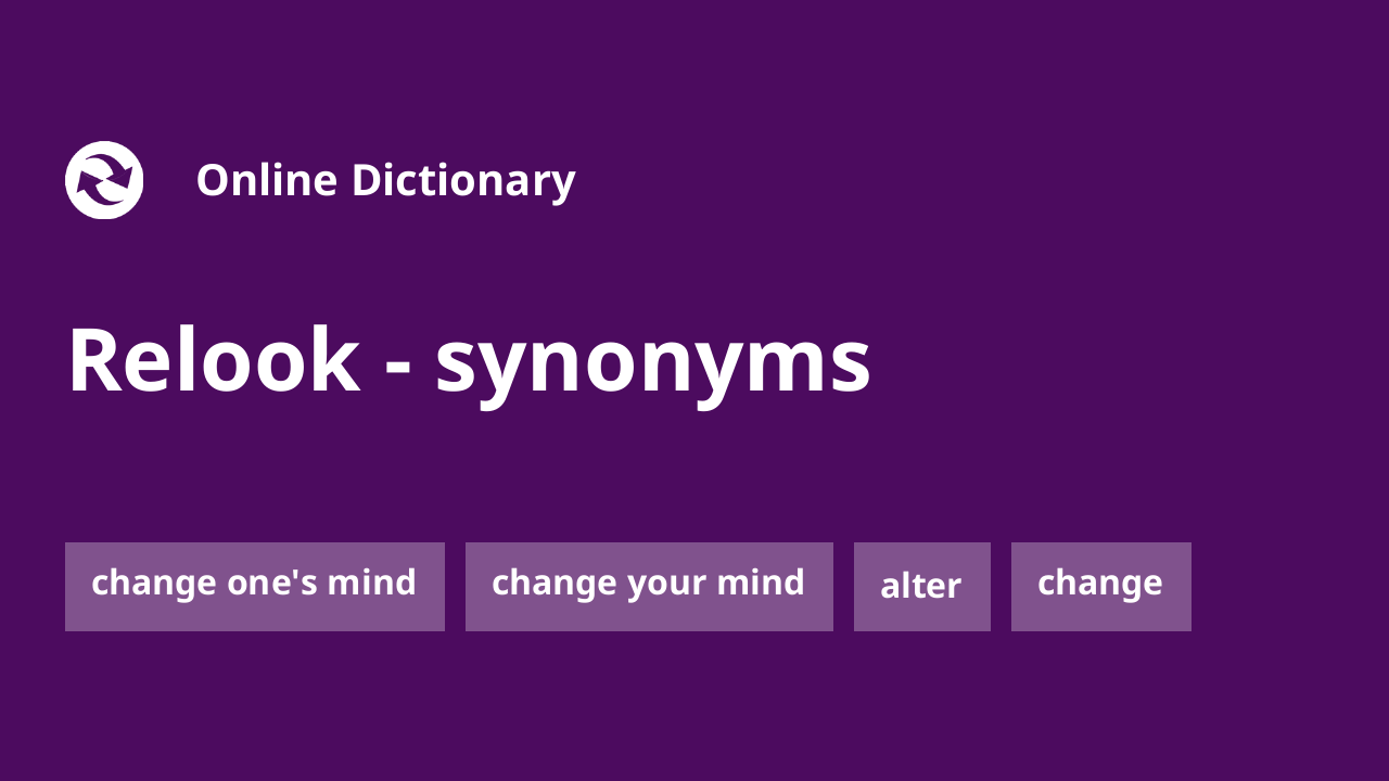 Relook - synonyms, pronunciation, definition, meaning, examples | OpenTran