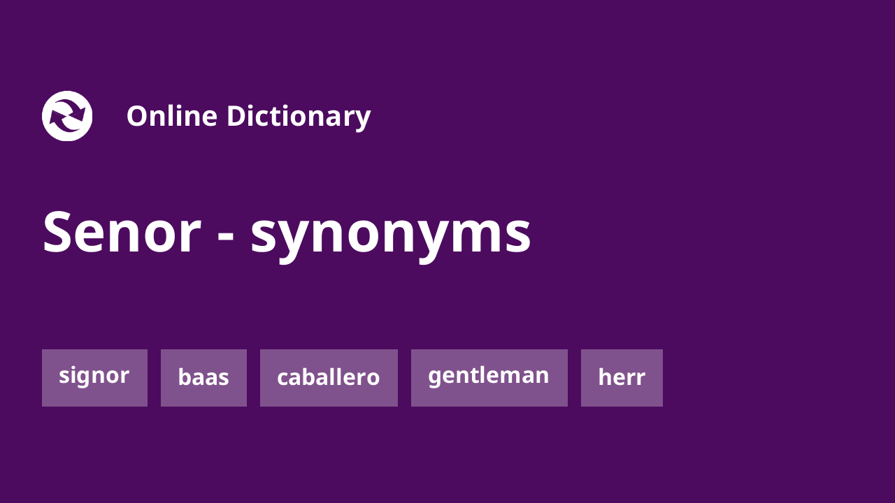 Senor - synonyms, pronunciation, definition, meaning, examples | OpenTran