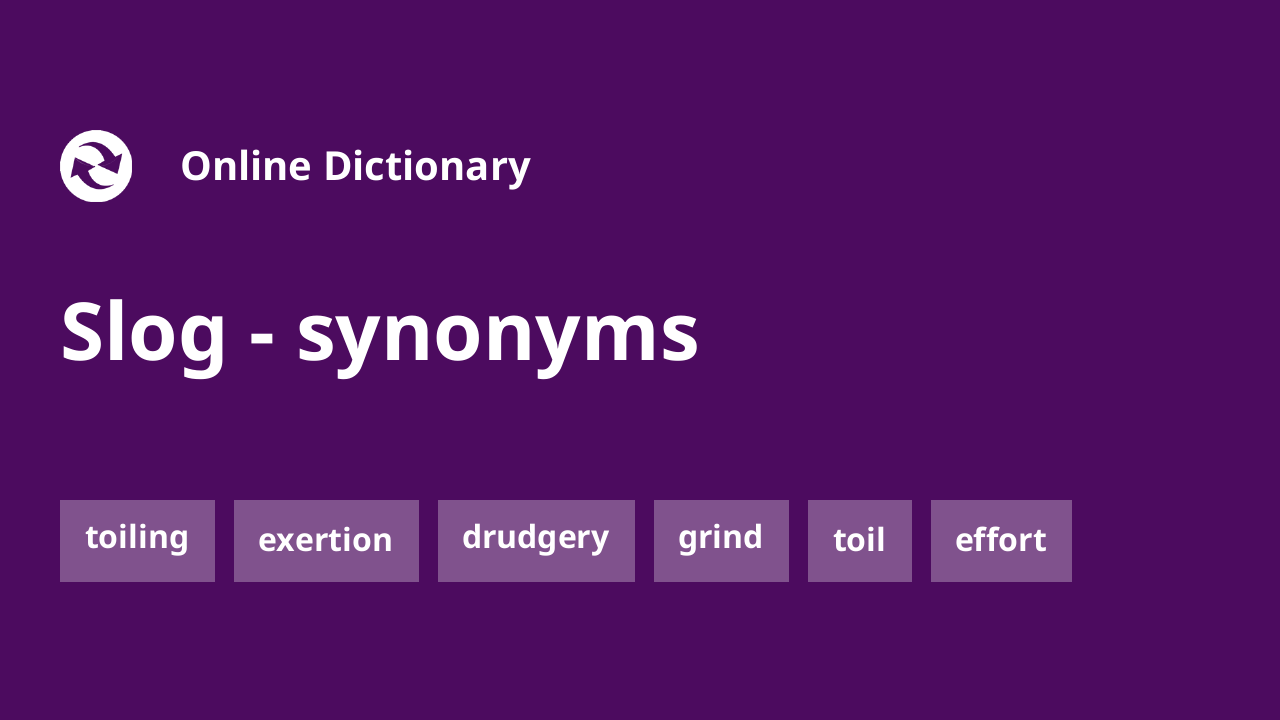 Slog - synonyms, pronunciation, definition, meaning, examples ...