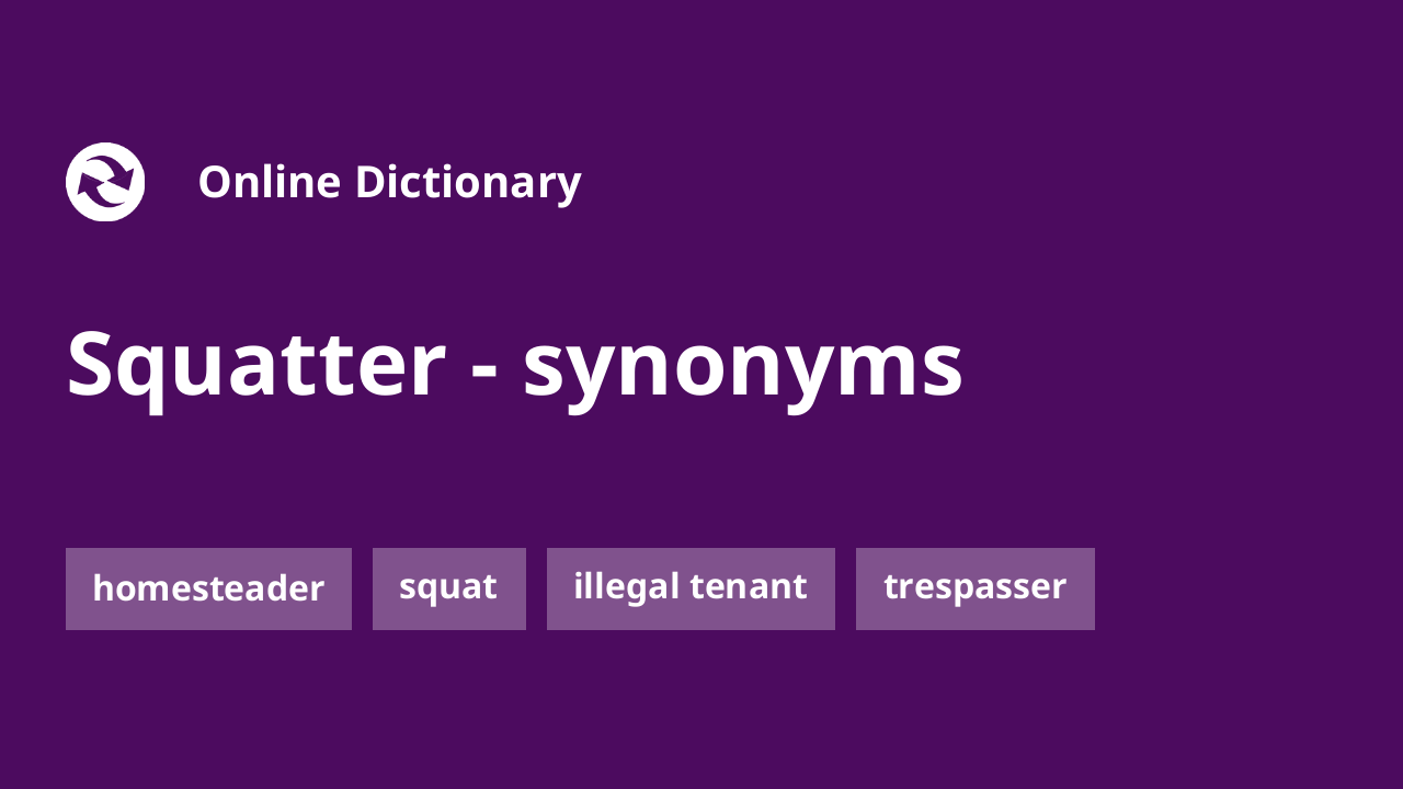 Squatter - synonyms, pronunciation, definition, meaning, examples ...