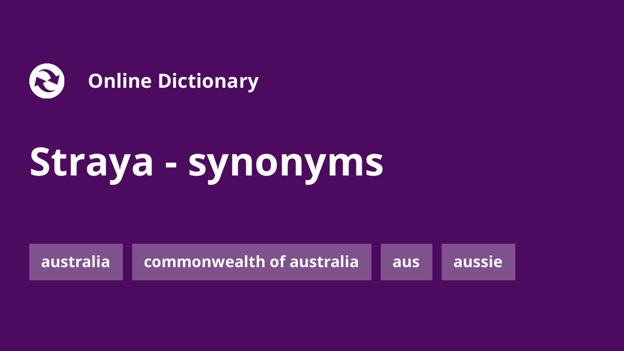 Straya - synonyms, pronunciation, definition, meaning, examples | OpenTran