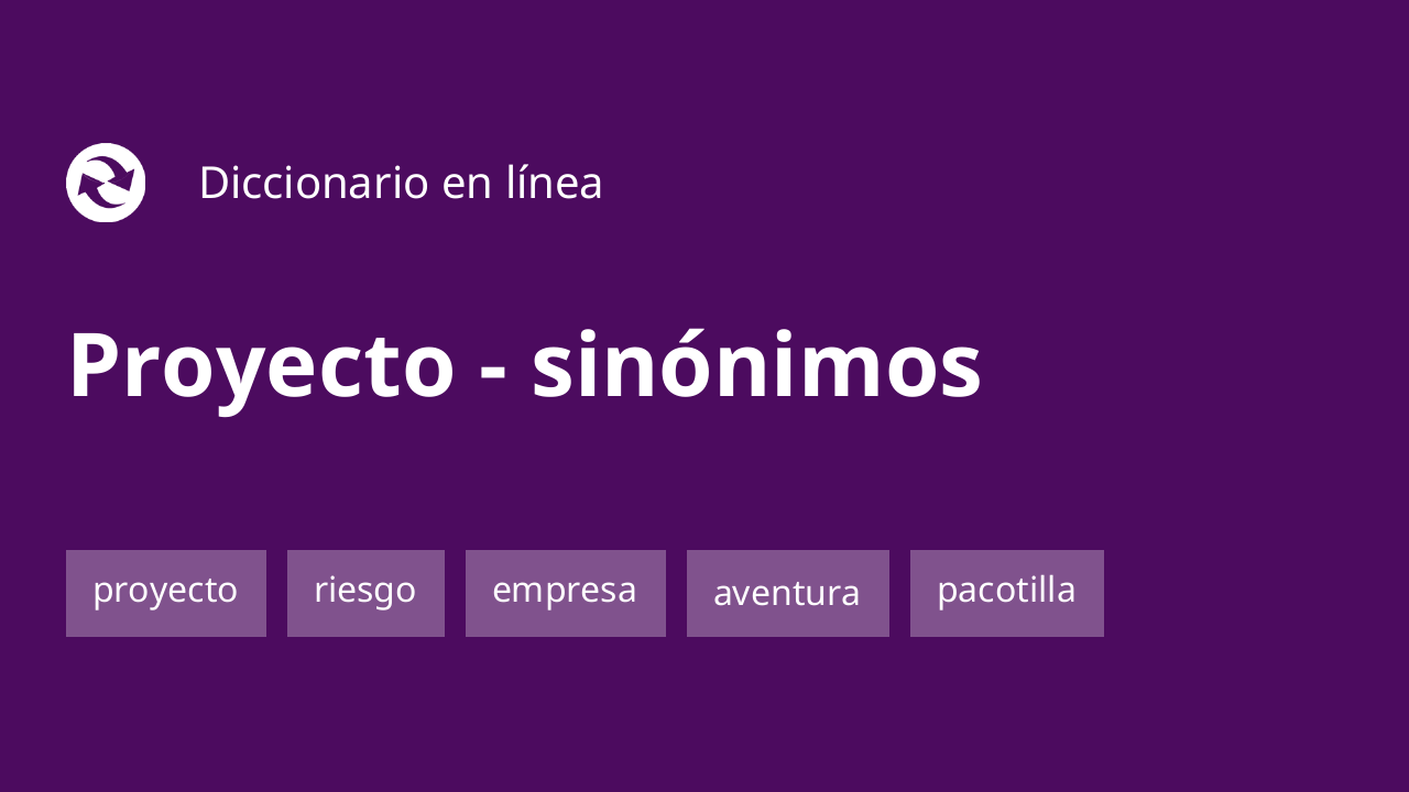 Proyecto - sinónimos, pronunciación, definición, ejemplos | OpenTran
