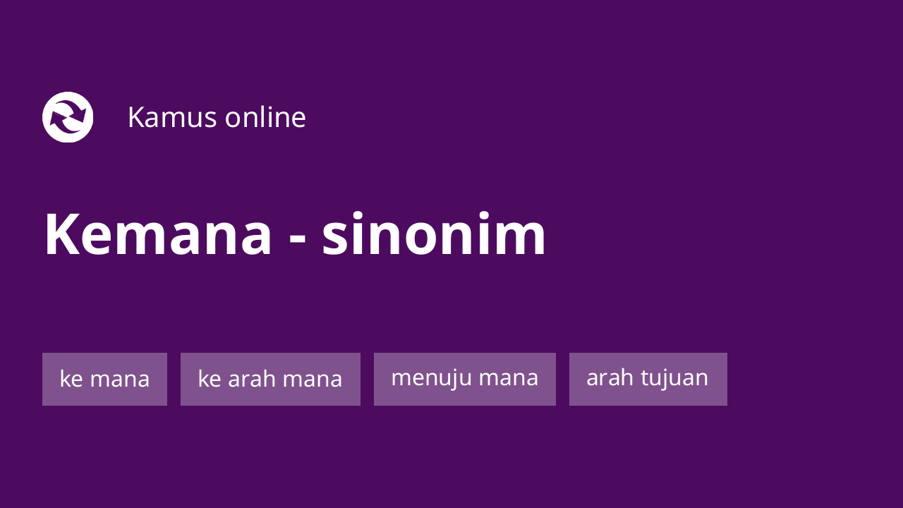Kemana - sinonim, pengucapan, arti kata, contoh | OpenTran