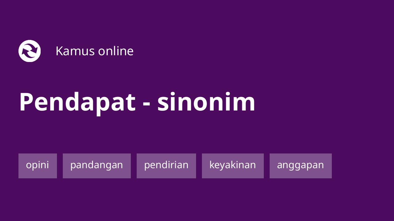 Pendapat - sinonim, pengucapan, arti kata, contoh | OpenTran