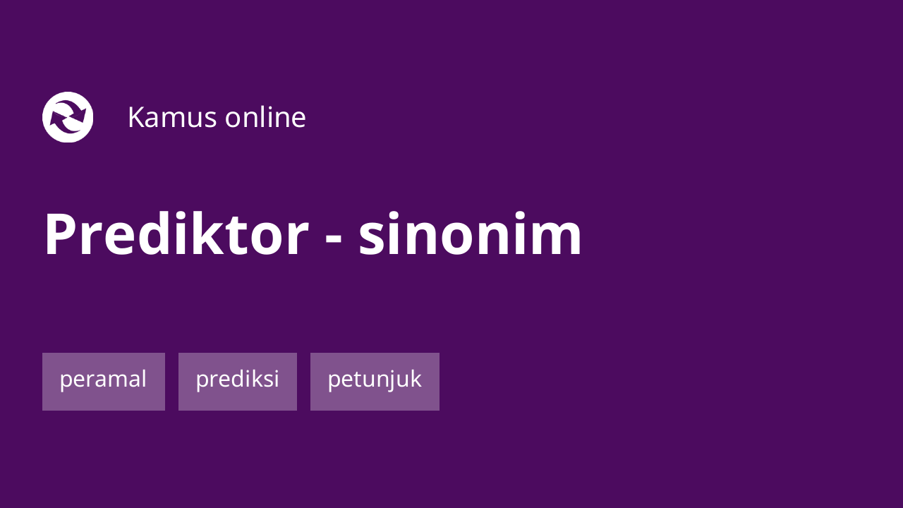 Prediktor - sinonim, pengucapan, arti kata, contoh | OpenTran