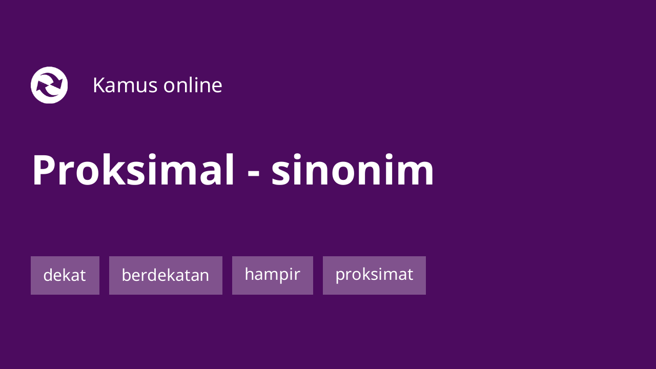Proksimal - sinonim, pengucapan, arti kata, contoh | OpenTran