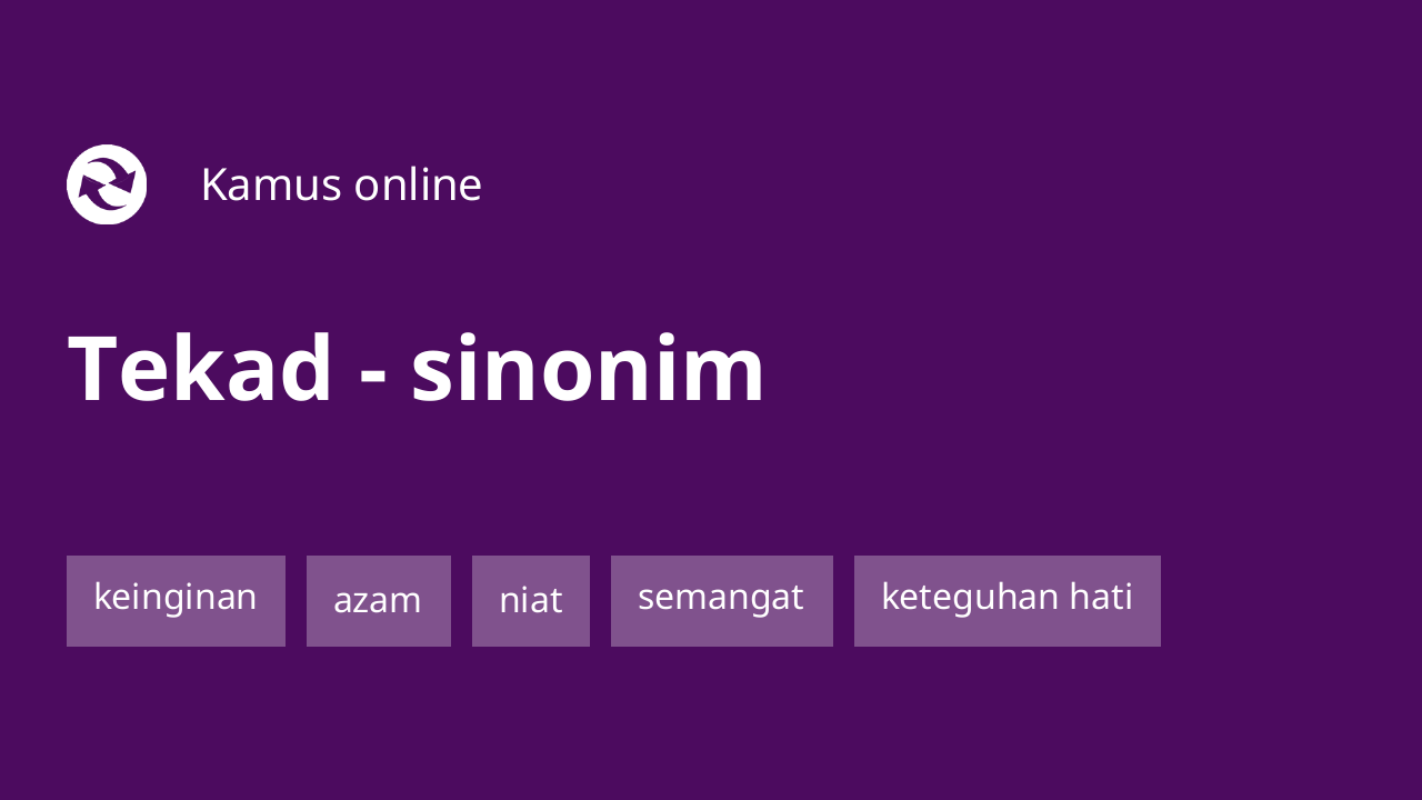 Tekad - sinonim, pengucapan, arti kata, contoh | OpenTran