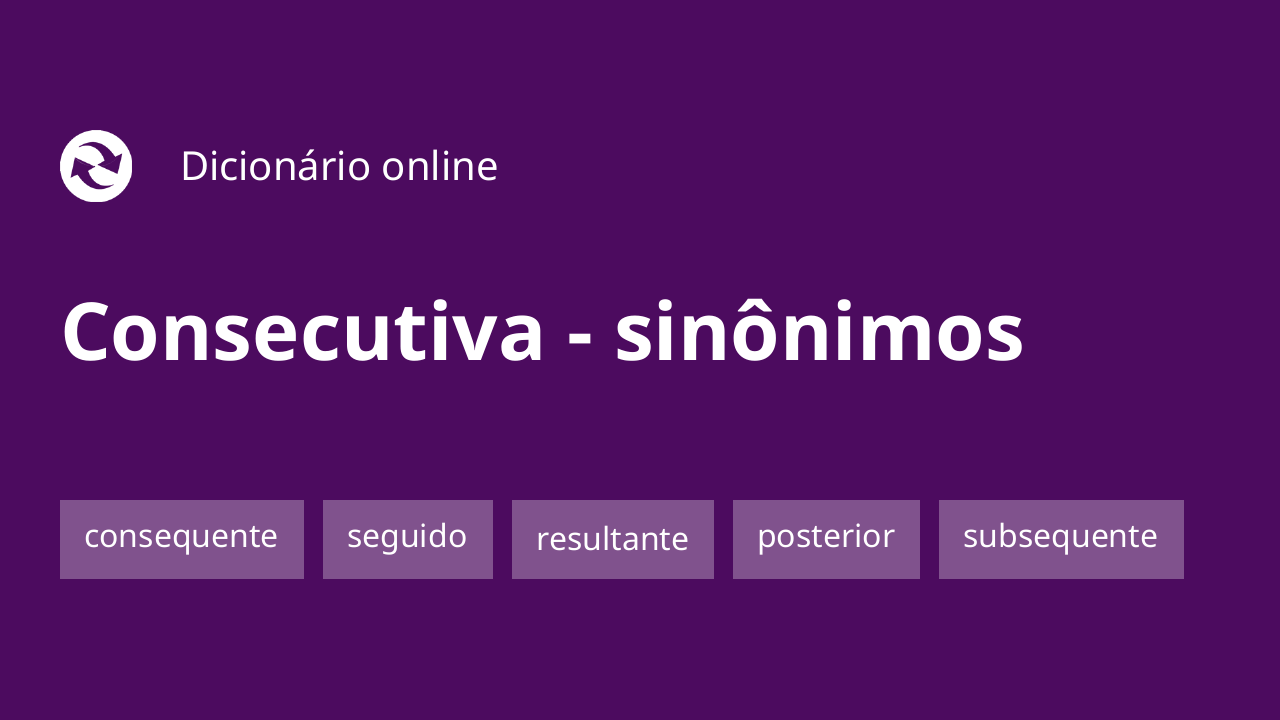 Consecutiva - sinônimos, pronúncia, significado, exemplos | OpenTran