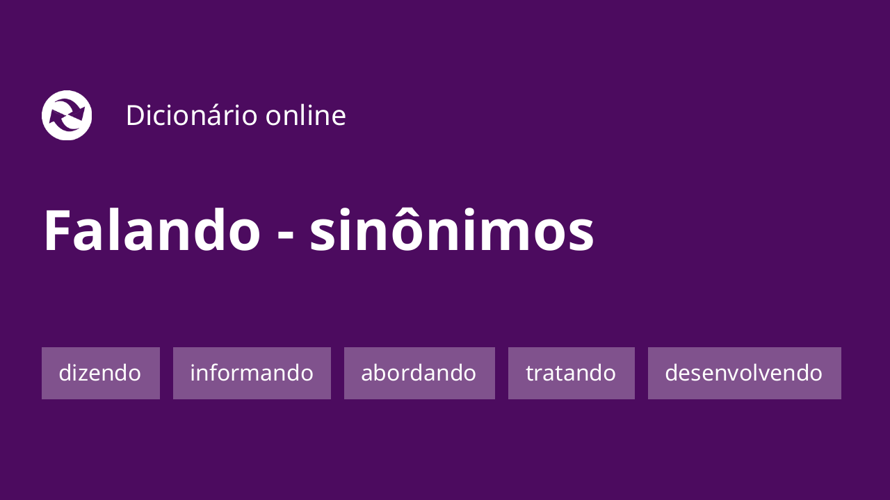 Falando - sinônimos, pronúncia, significado, exemplos | OpenTran