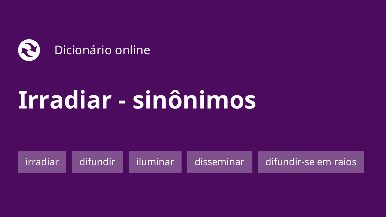 Irradiar - sinônimos, pronúncia, significado, exemplos | OpenTran