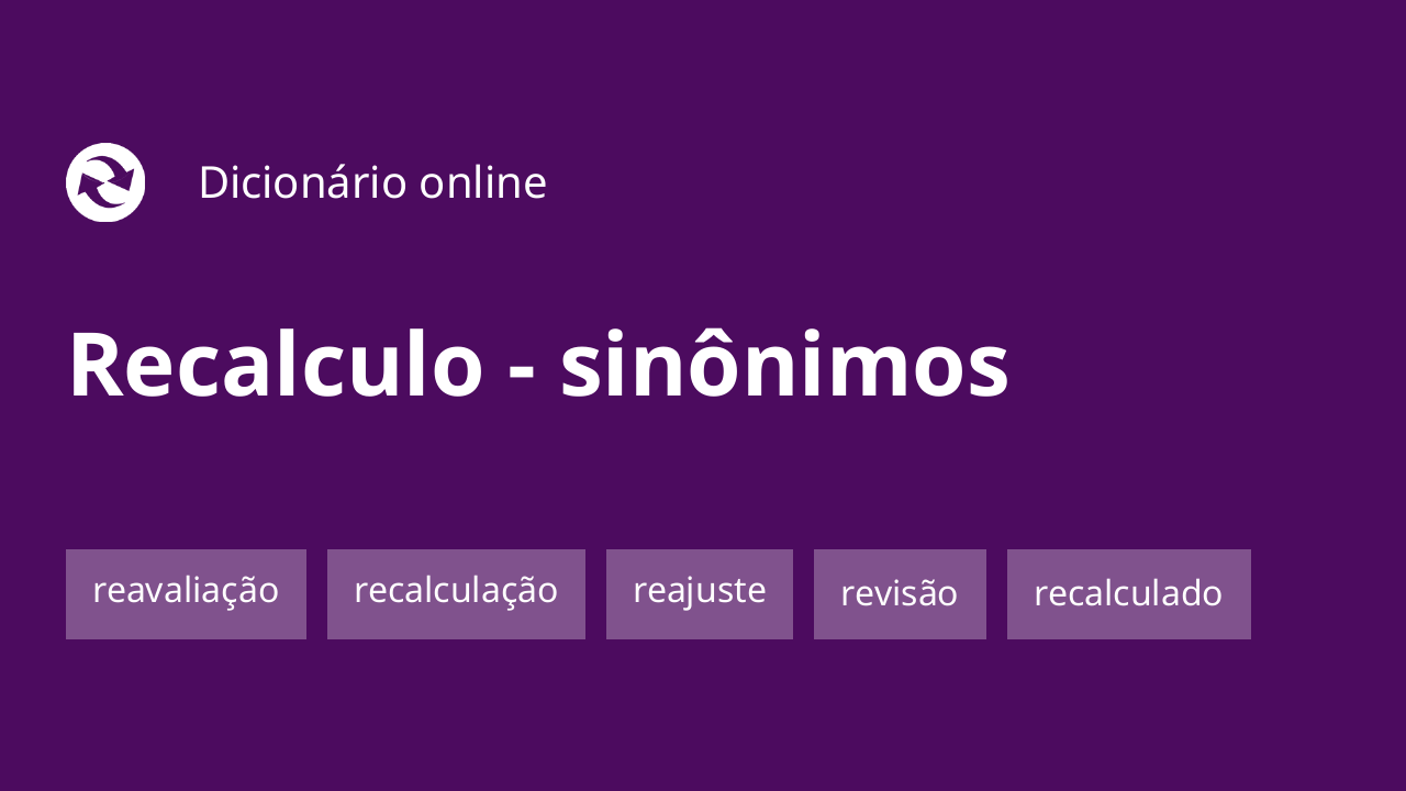 Recalculo - sinônimos, pronúncia, significado, exemplos | OpenTran