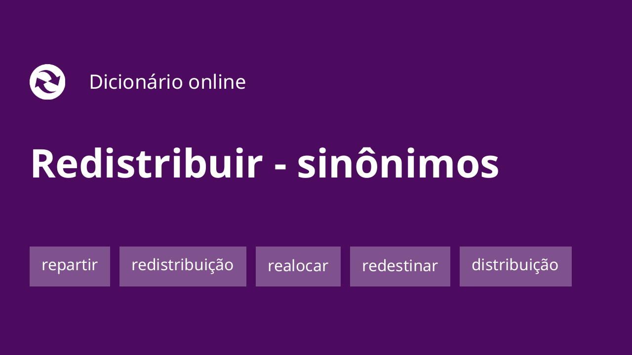 Redistribuir - sinônimos, pronúncia, significado, exemplos | OpenTran